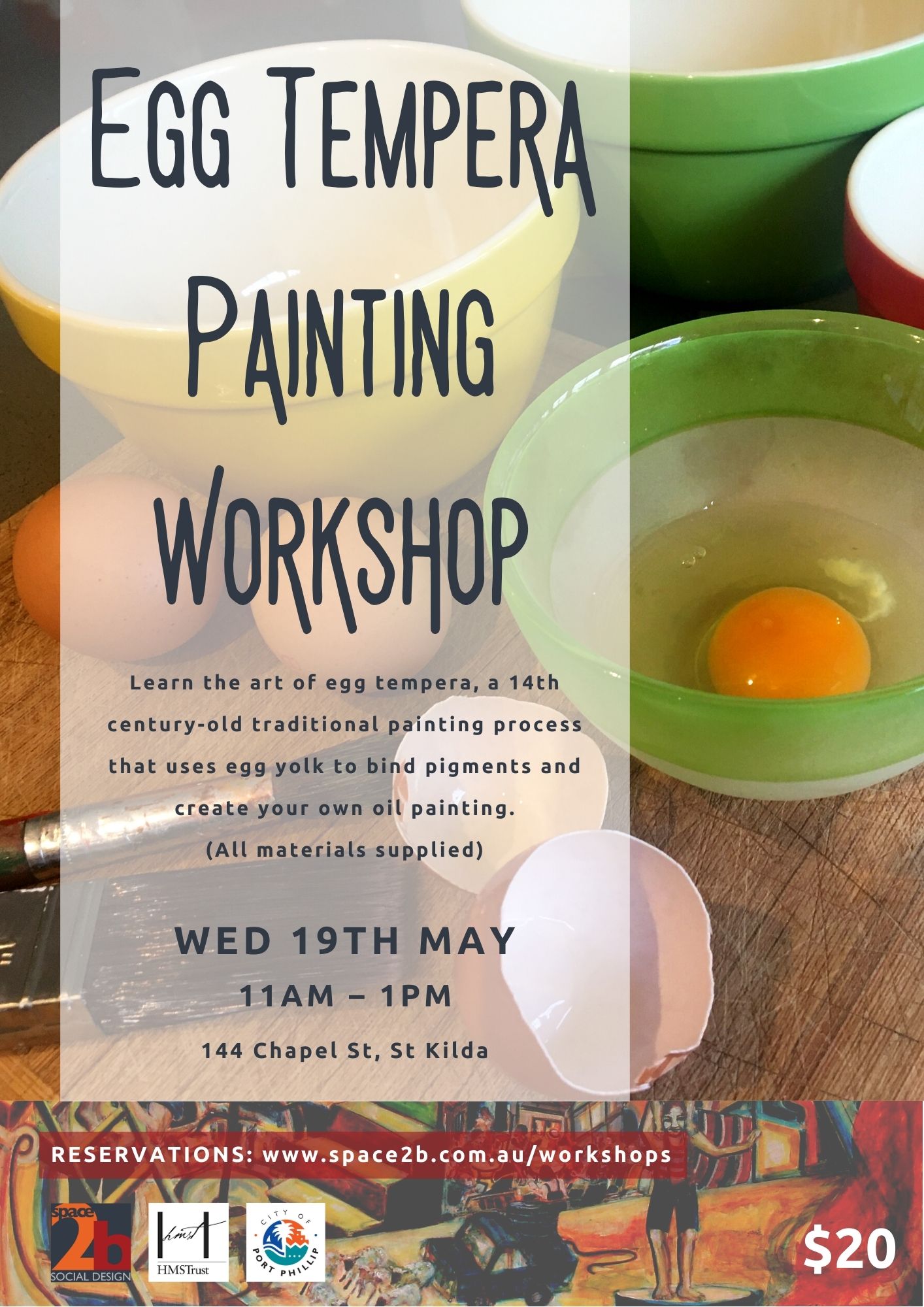 Egg Tempera Workshop Main Poster – Space2b Social Design